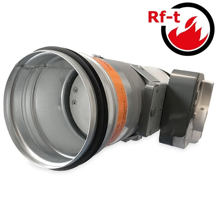 Brandklep Ø 100mm, handbediening met smeltlood bij 72°C + veer (type ...