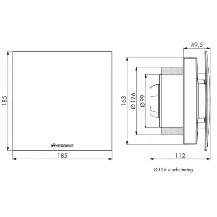 Renson Waves CO2 badkamer ventilator met app - Ventilatieshop.be
