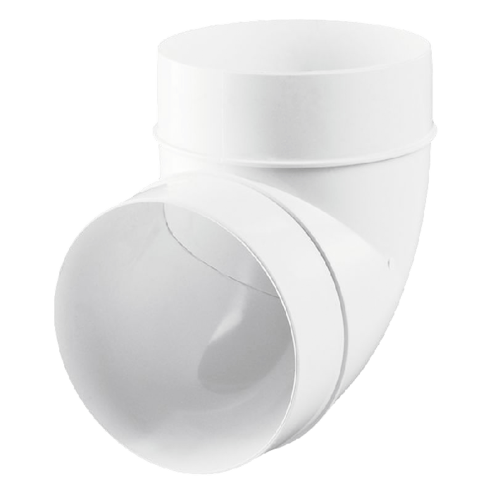 Kunststof bocht 90 graden - aansluitmaat Ø 125mm - Ventilatieshop.be