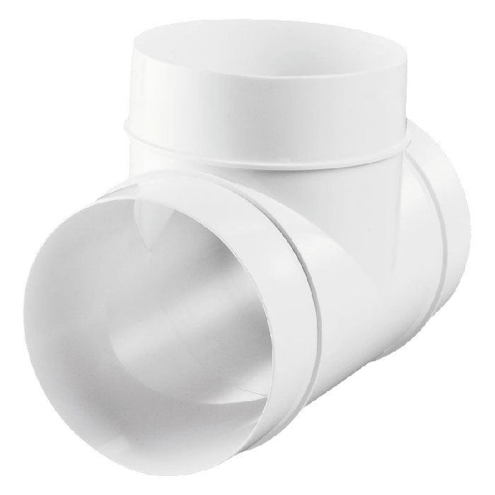Kunststof Ventilatiebuis T-stuk 90 graden - Ø 125 mm - Ventilatieshop.be